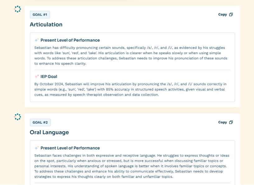 IEP Pilot - Advanced IEP goal assistance for Special Education